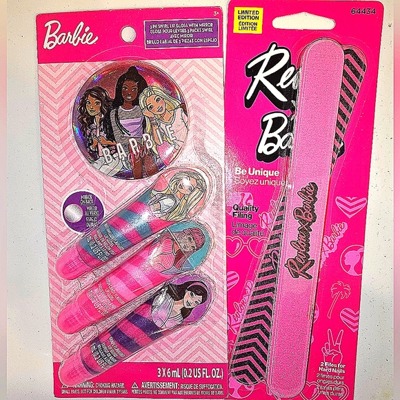 Barbie | Makeup | Barbie Girl Lip Gloss Set And Emery Board Bundle Gift ...